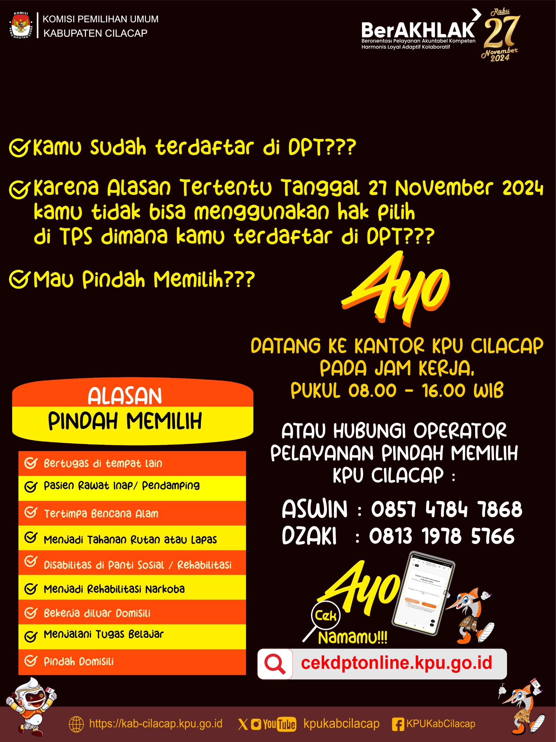 KPU KAB-CILACAP - Poster: Pindah Memilih